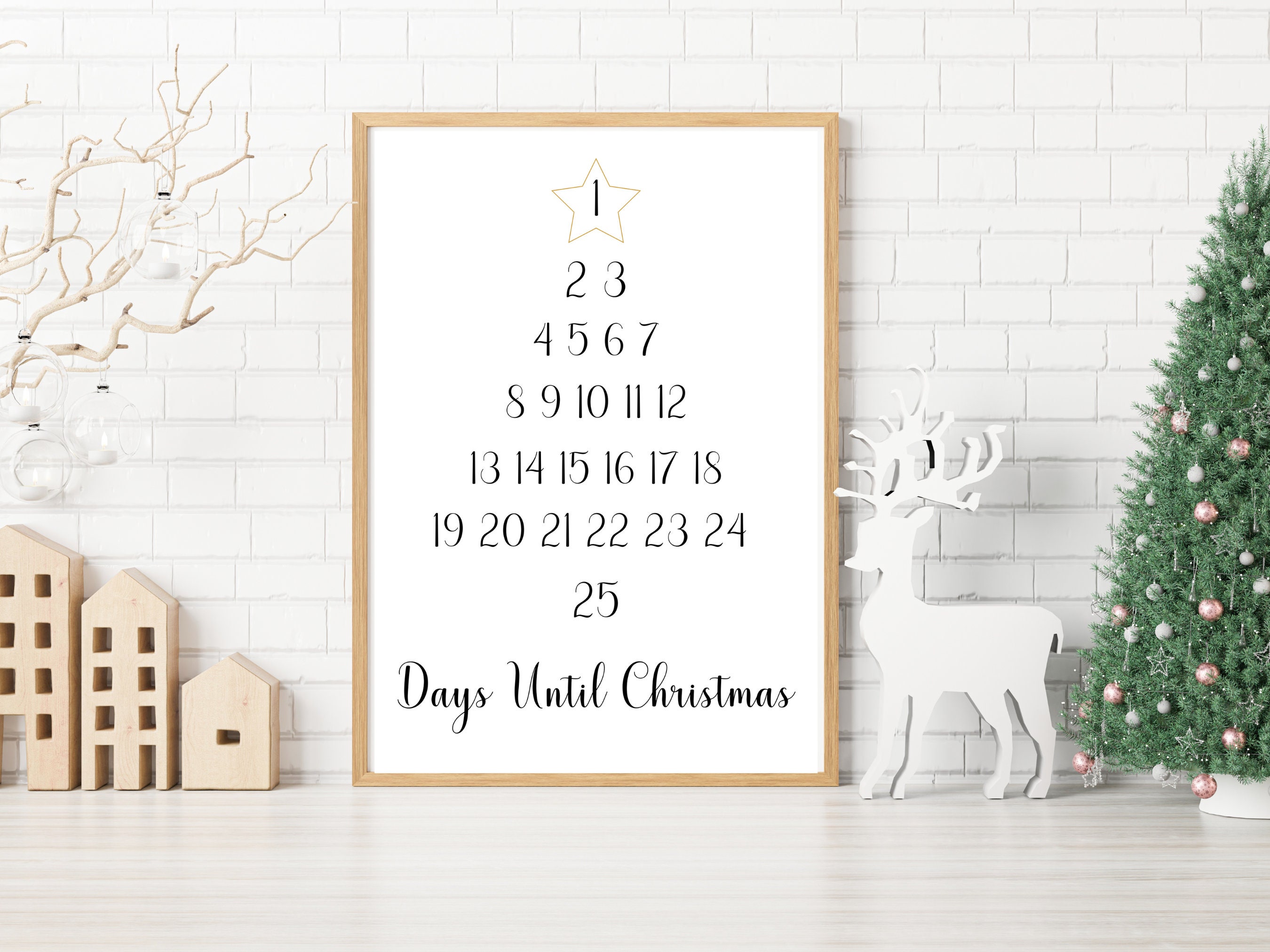 Days Until Christmas Countdown Printable - Modern Countdown Until ...