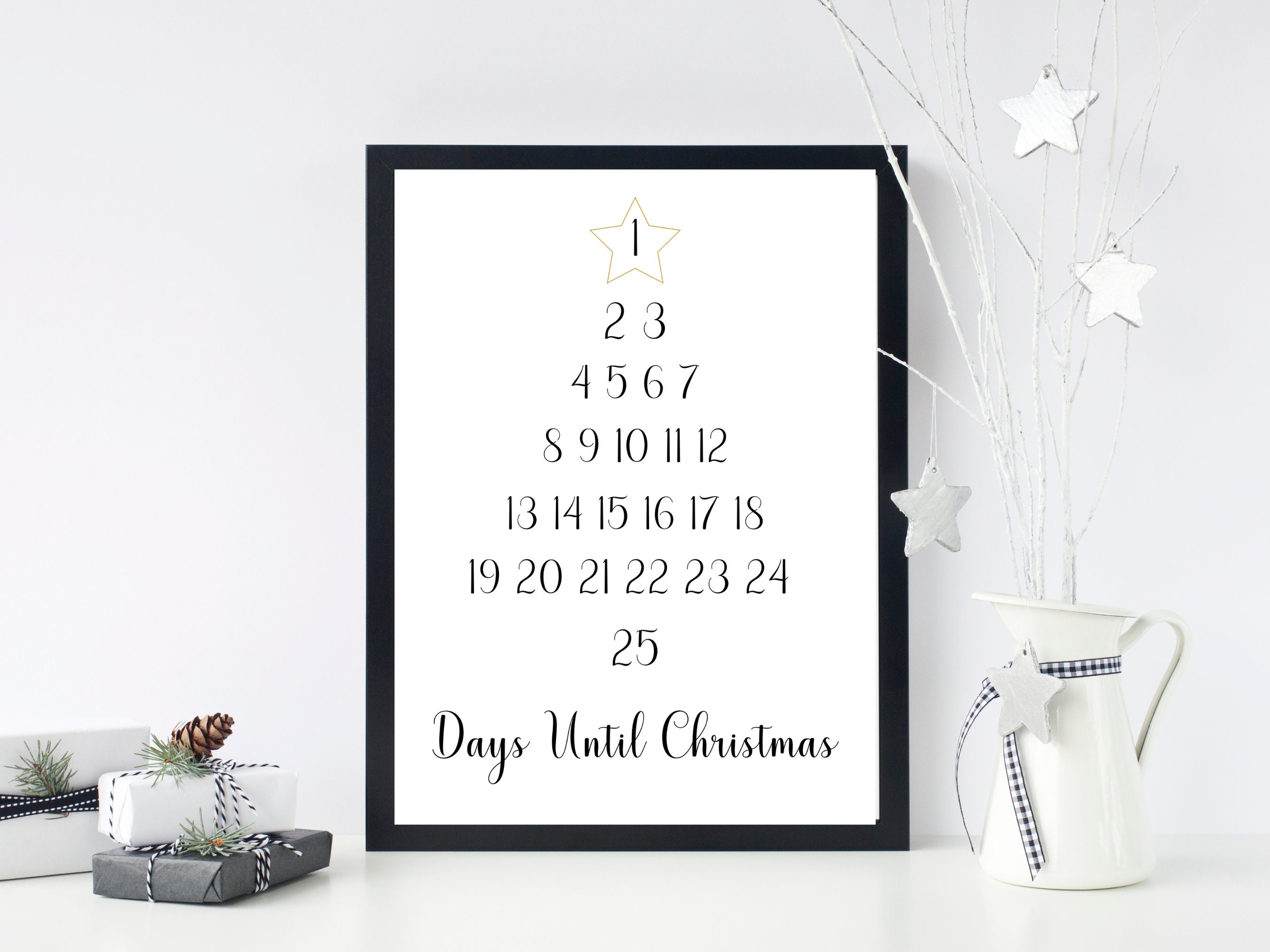 Days Until Christmas Countdown Printable - Modern Countdown Until ...