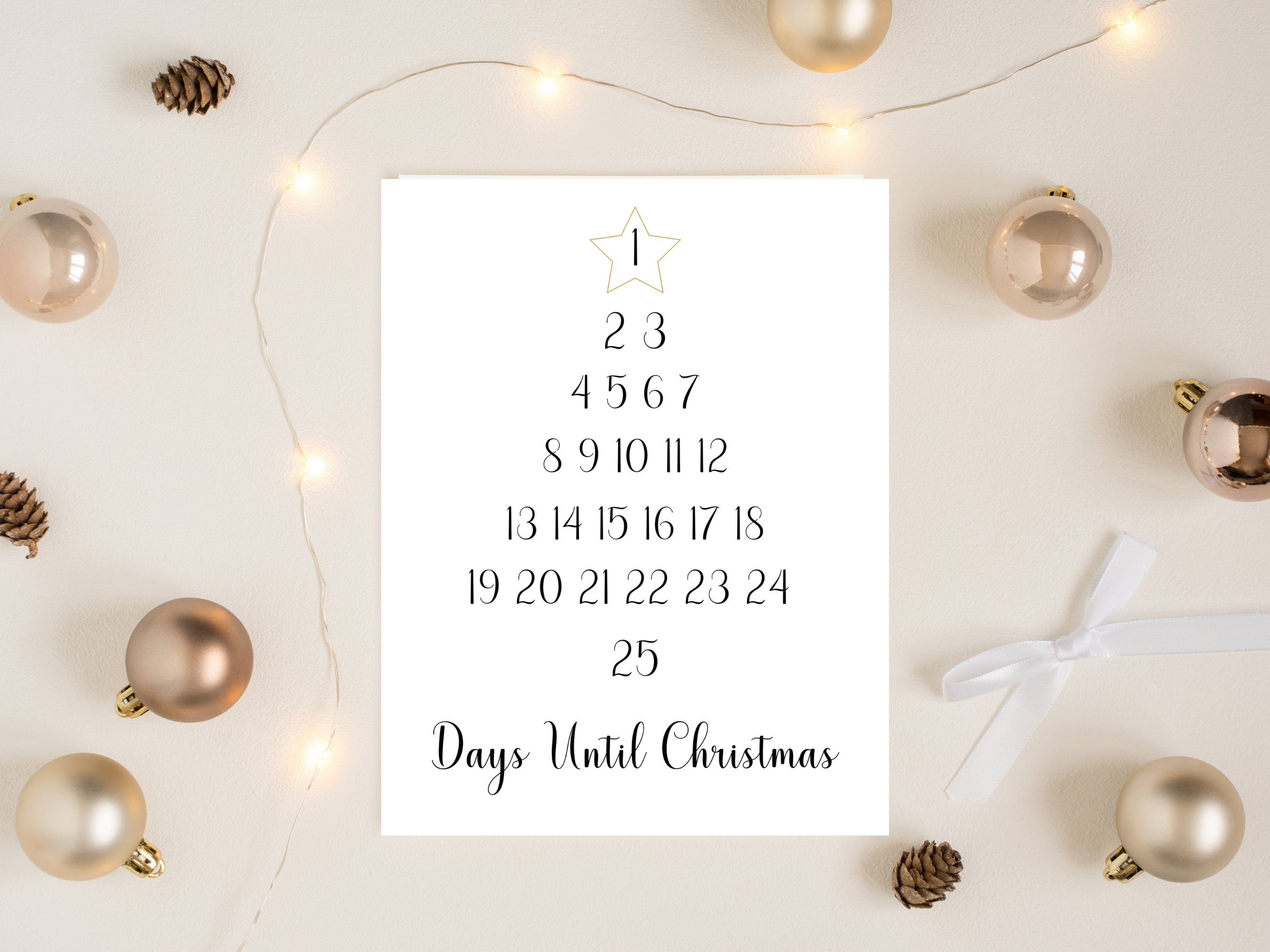 Days Until Christmas Countdown Printable - Modern Countdown Until ...
