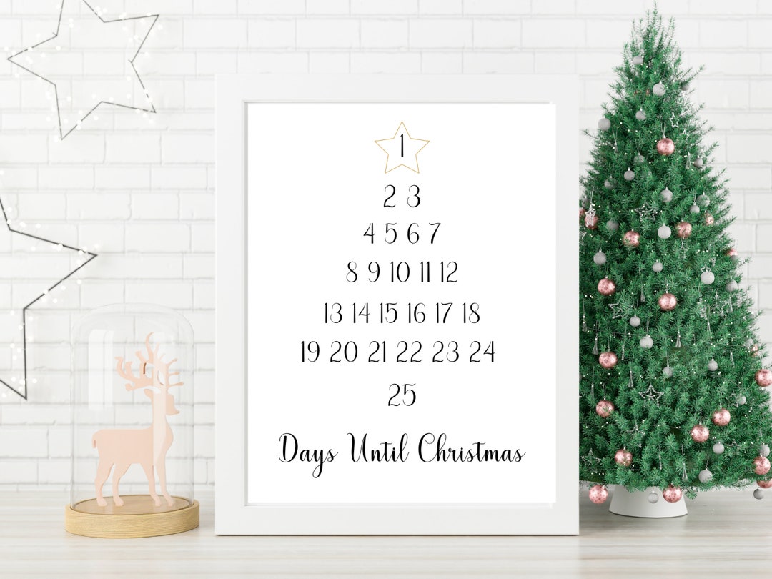 Days Until Christmas Countdown Printable - Modern Countdown Until ...