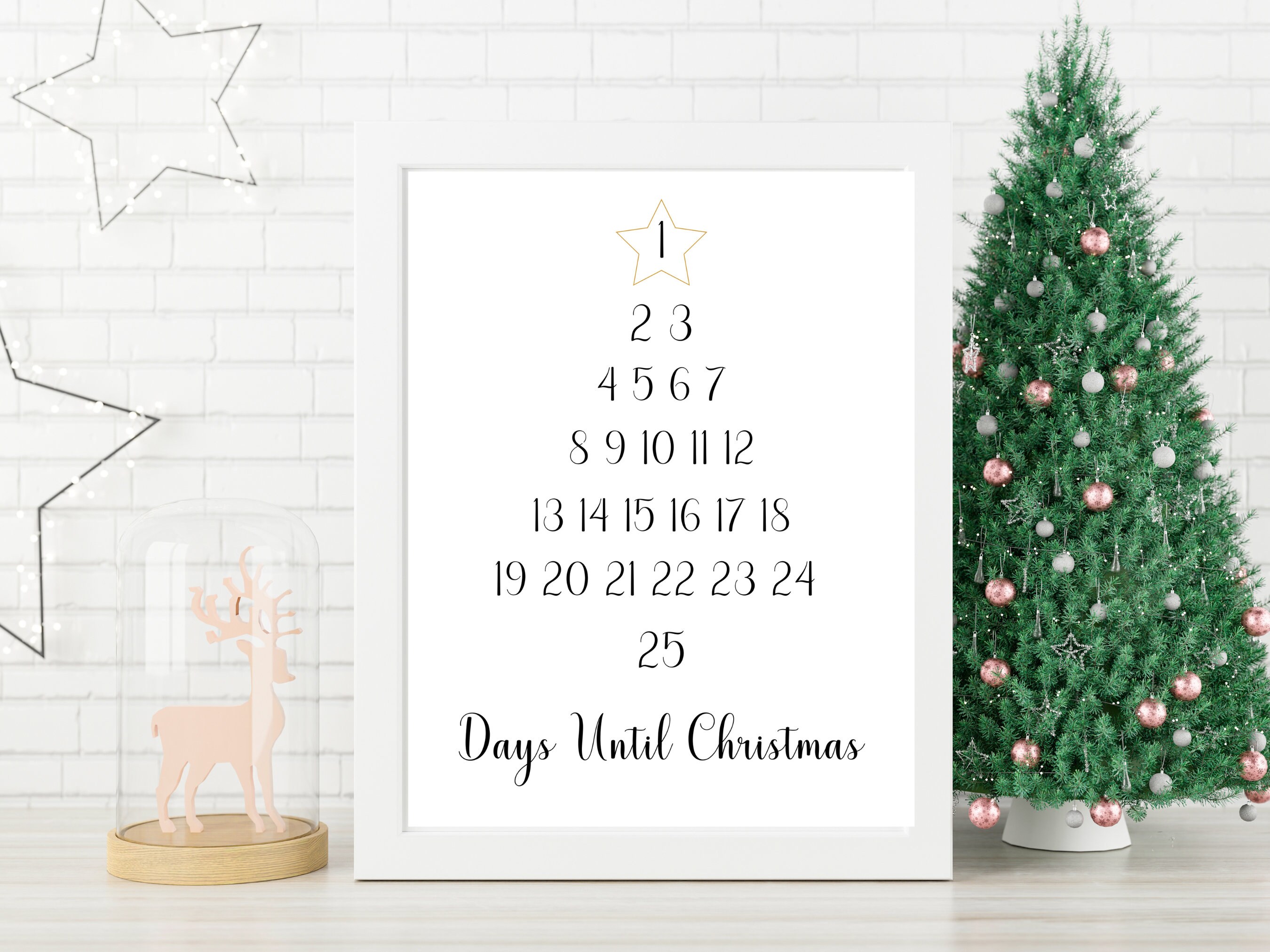 Days Until Christmas Countdown Printable - Modern Countdown Until ...