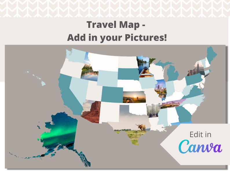 Editable Travel Map of United States - Edit and Download in Canva! Add ...