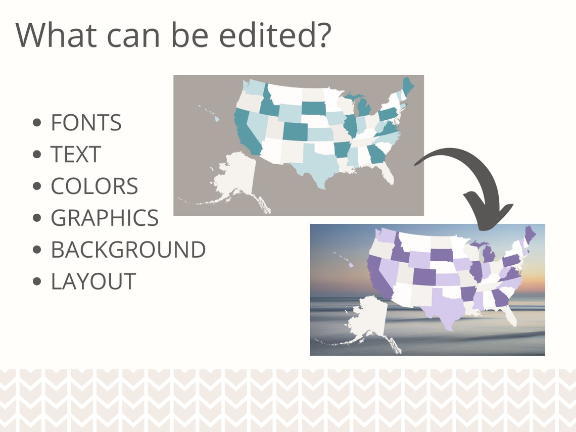 Editable Travel Map of United States - Edit and Download in Canva! Add ...