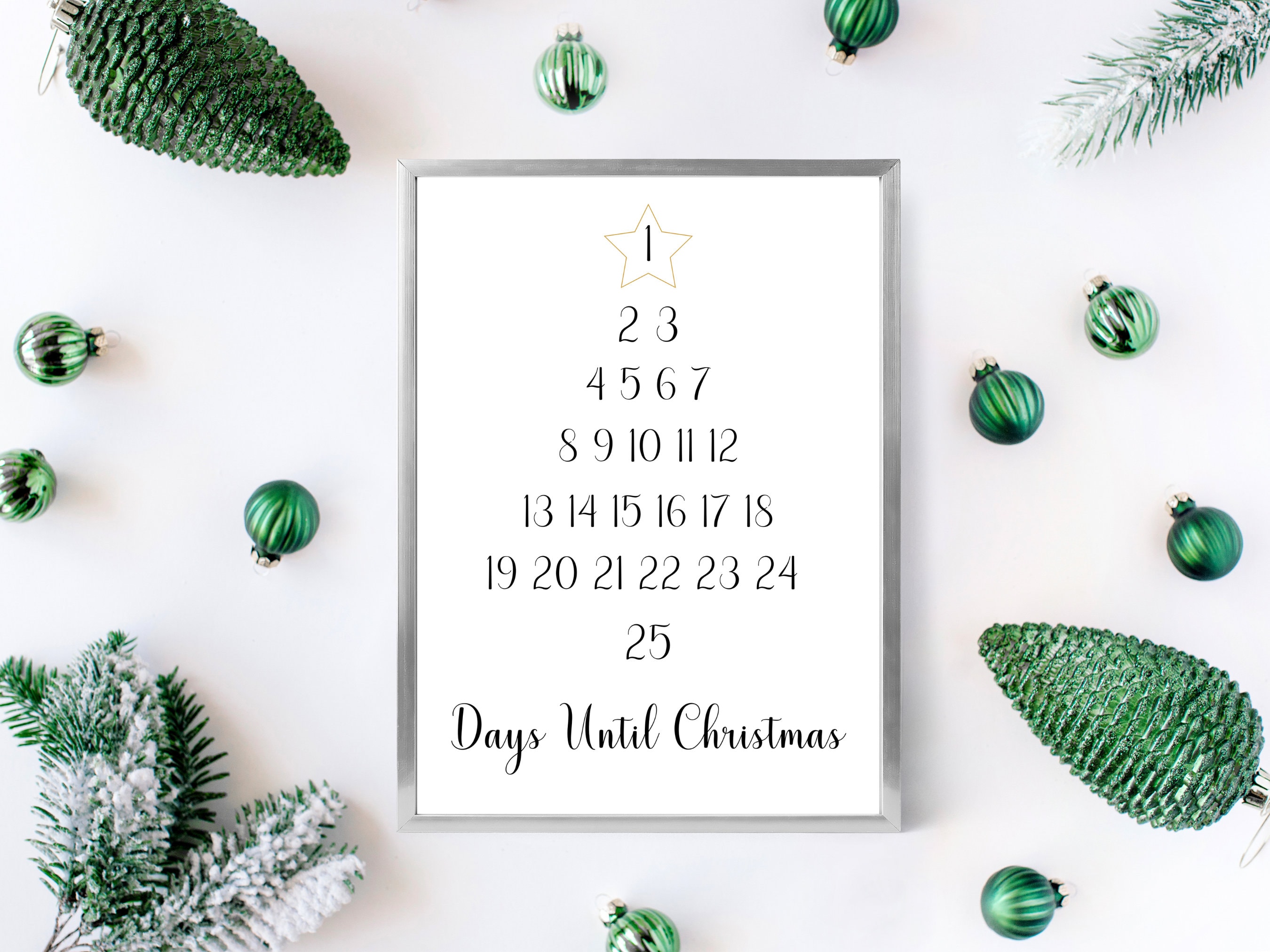Days Until Christmas Countdown Printable - Modern Countdown Until ...