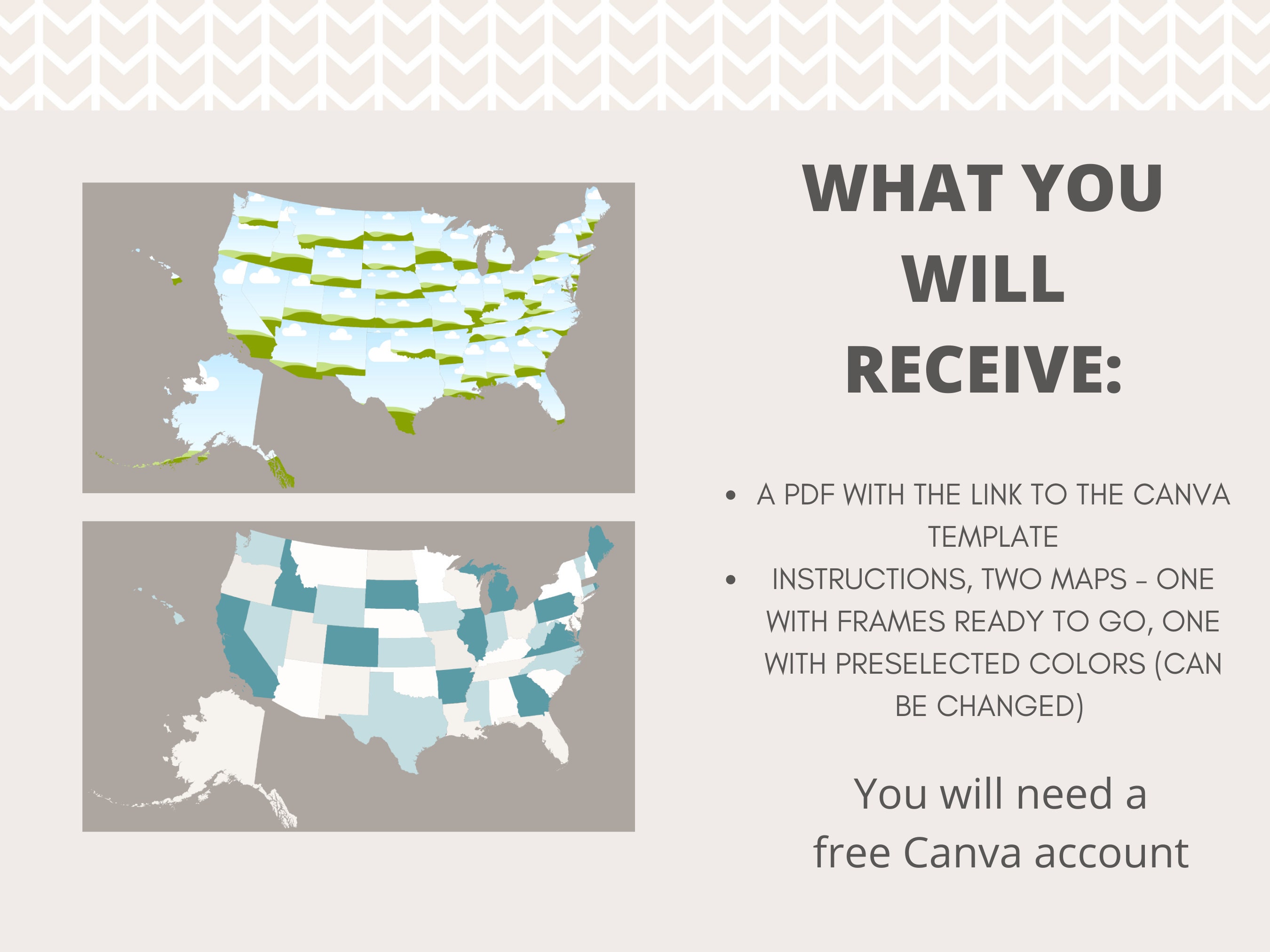 Editable Travel Map of United States - Edit and Download in Canva! Add ...