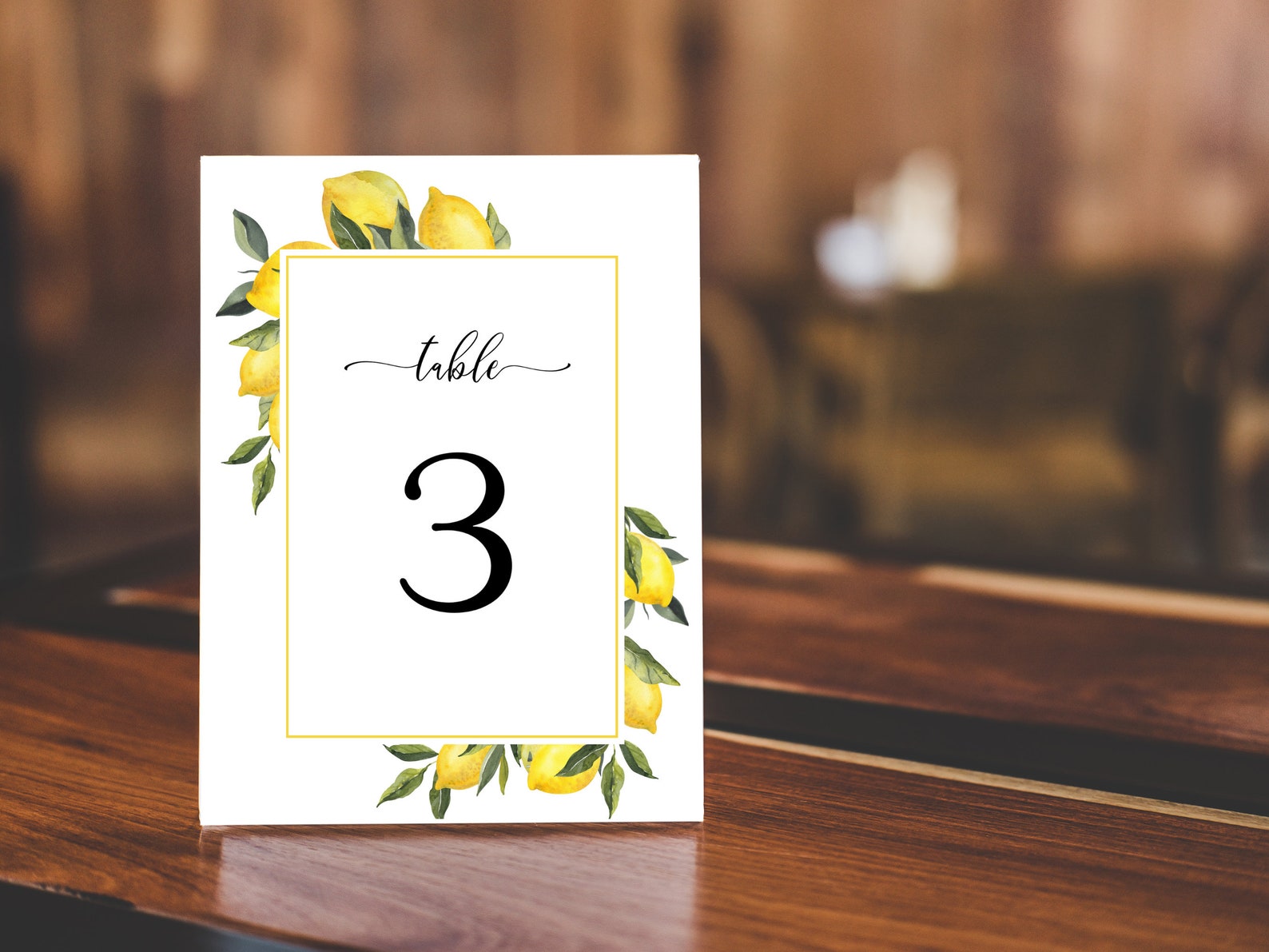 Lemon Theme Table Numbers - Citrus Bridal Shower, Lemon Baby Shower ...