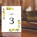 Lemon Theme Table Numbers - Citrus Bridal Shower, Lemon Baby Shower ...