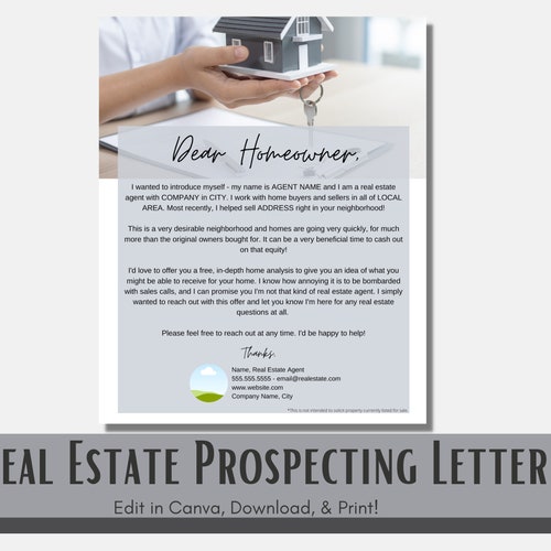 Prospecting Letter Home Analysis Mailer for Real Estate - Etsy