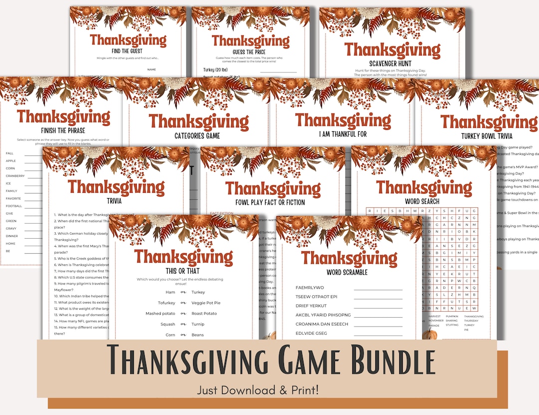 Thanksgiving Activity Bundle! No Editing Required - Just Download and ...
