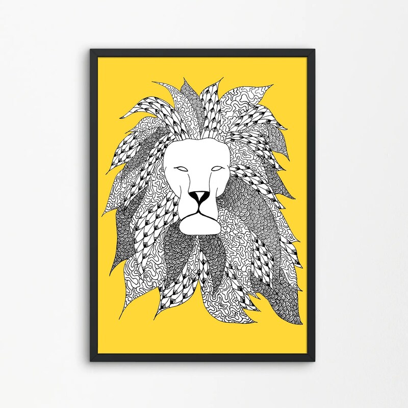 Zentangle Lion - Etsy