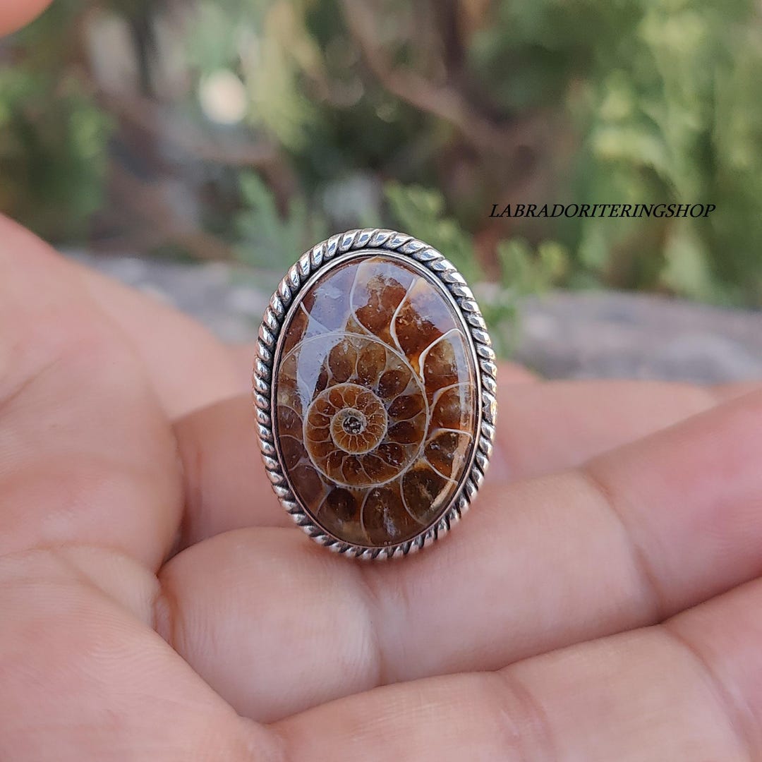 Ammonite Ring, 925 Sterling Silver Ring, Handmade Ring, Beautiful Ring ...