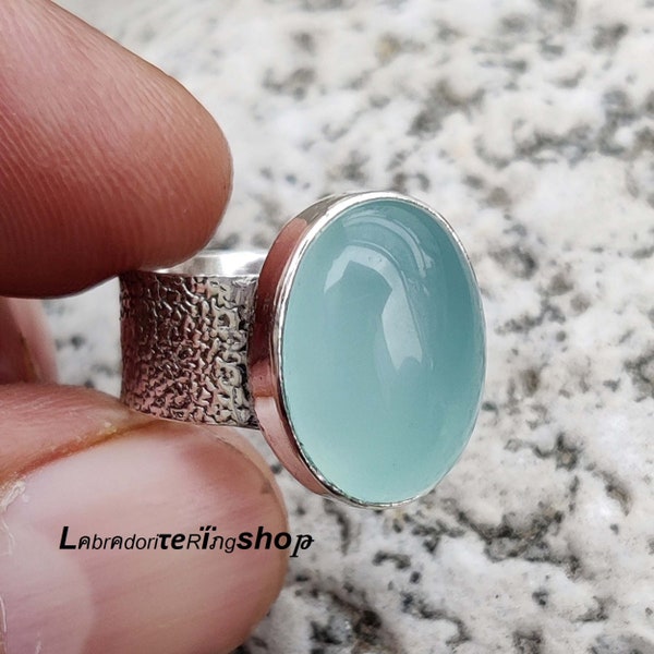 Aqua Chalcedony Ring - Etsy