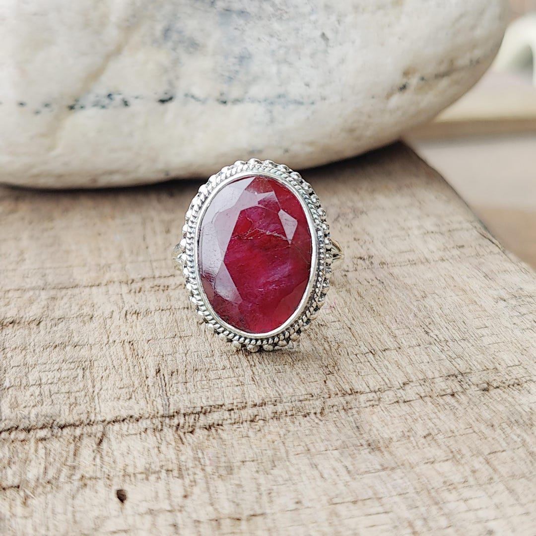 Handmade Ruby Ring: 925 Sterling Silver Designer Jewelry - Etsy