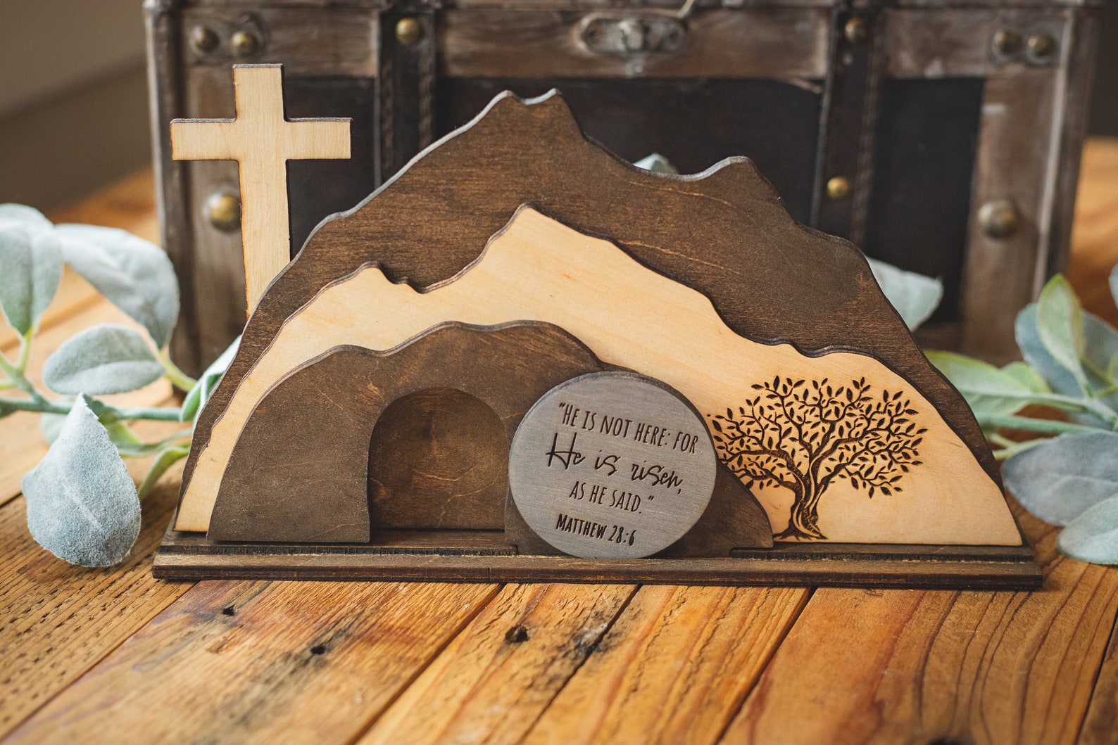 Empty Tomb he is Risen Decoration With Cross and - Etsy