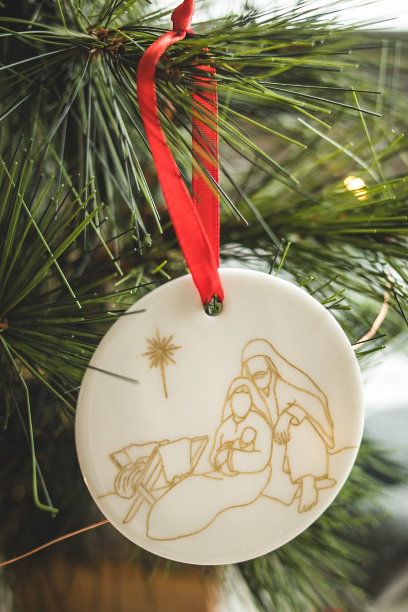 Life of Christ Line Art Ornament Set Laser Engraved Wood or - Etsy