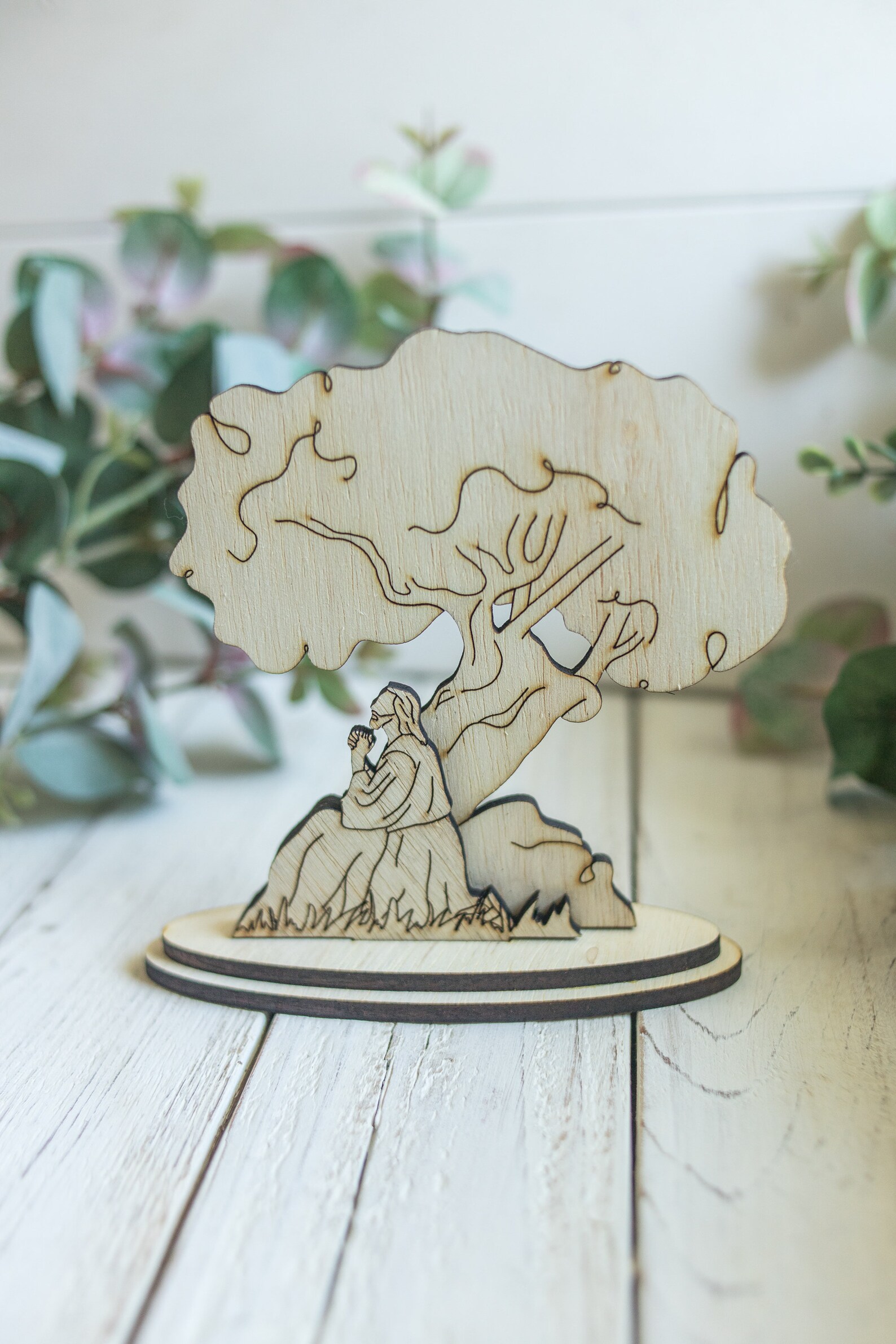 Christ in Gethsemane Wood Figure, Jesus' Prayer of Submission, Desk ...