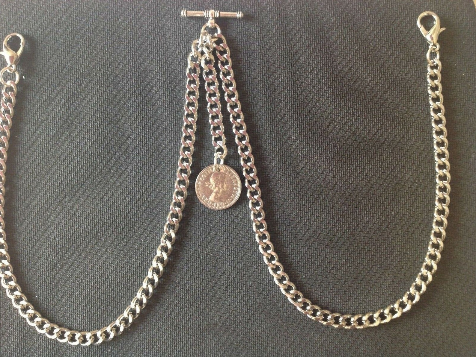 Double Albert Pocket Watch Chain With lucky ER II | Etsy