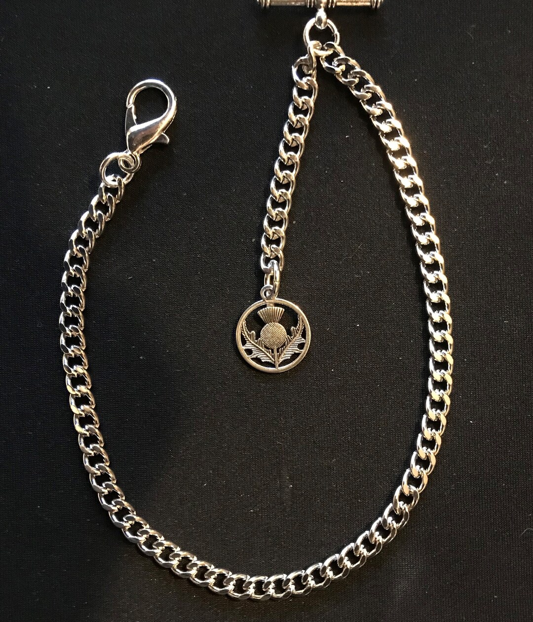 Albert Pocket Watch Chain With a Scottish Thistle Fob ,silver Colour 4 ...