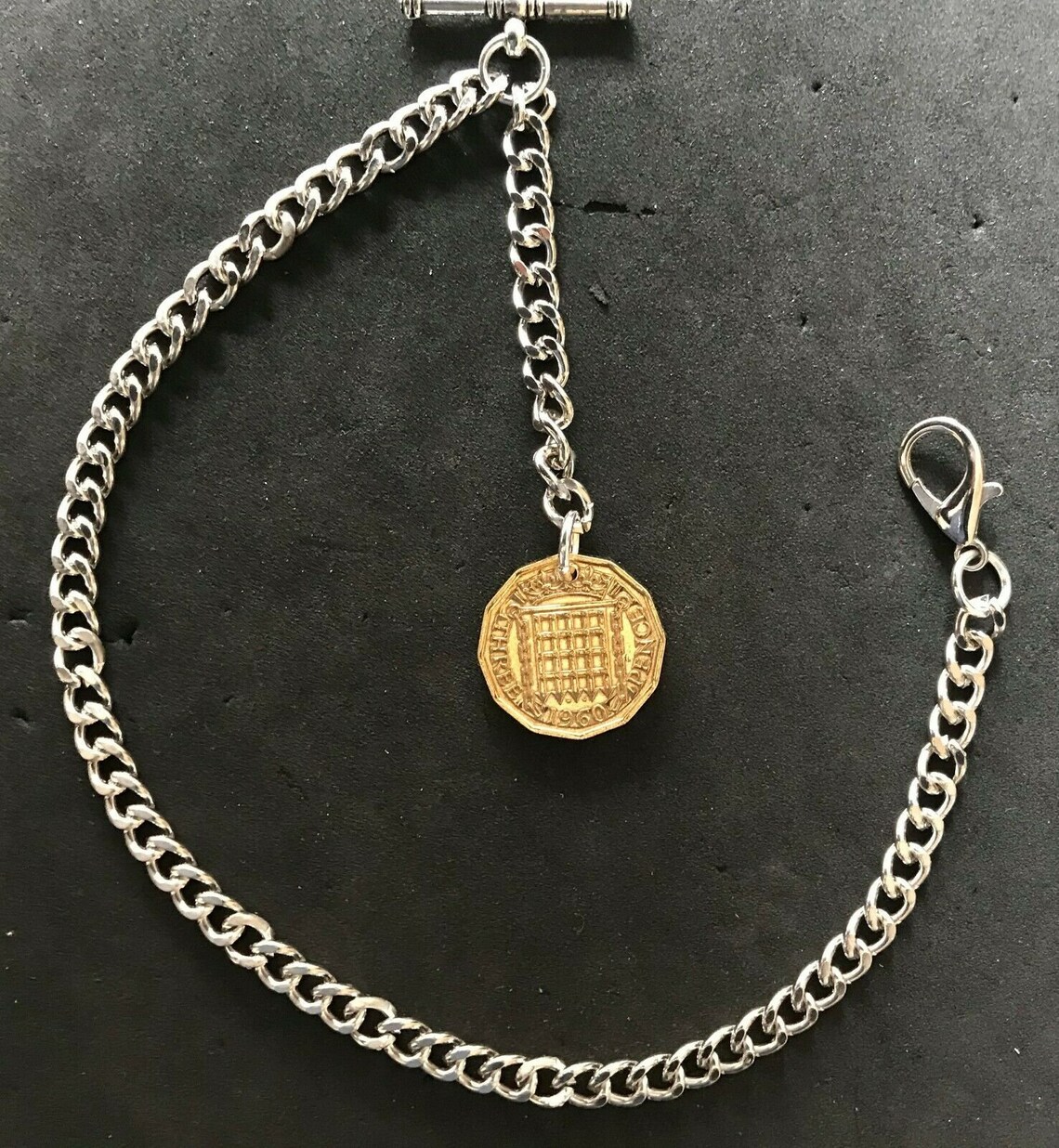Albert Pocket Watch Chain With a ER II Brass Threepenny Bit - Etsy