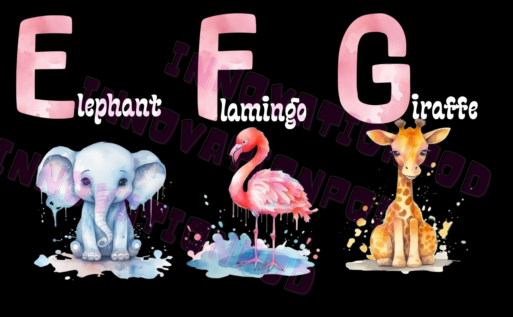 Safari Animals Alphabet A-Z Mega Clipart Bundle | Watercolor Clipart ...