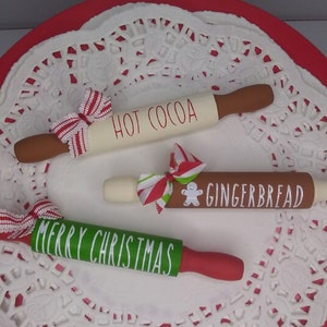 Mini Christmas Holiday Rolling Pins for Tier Tray - Etsy