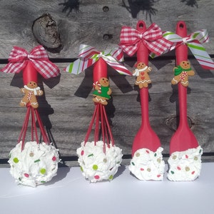 Christmas Gingerbread Whisk and Scraper Utensil Tree Ornaments and ...