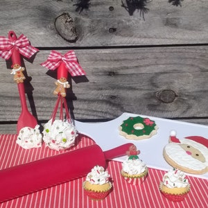 Christmas Gingerbread Whisk and Scraper Utensil Tree Ornaments and ...