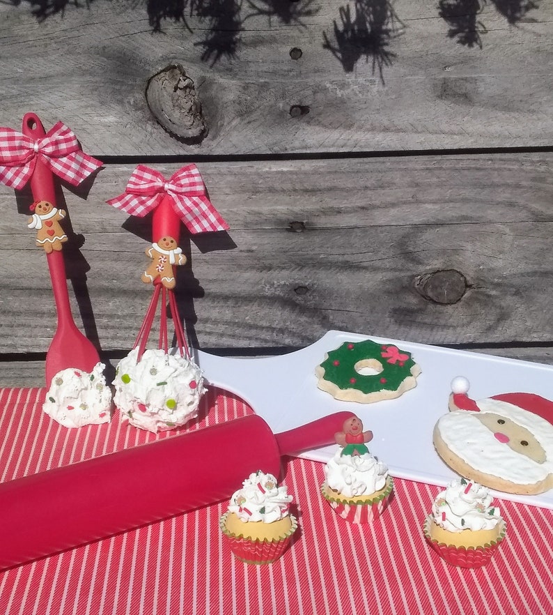 Christmas Gingerbread Whisk and Scraper Utensil Tree Ornaments and ...