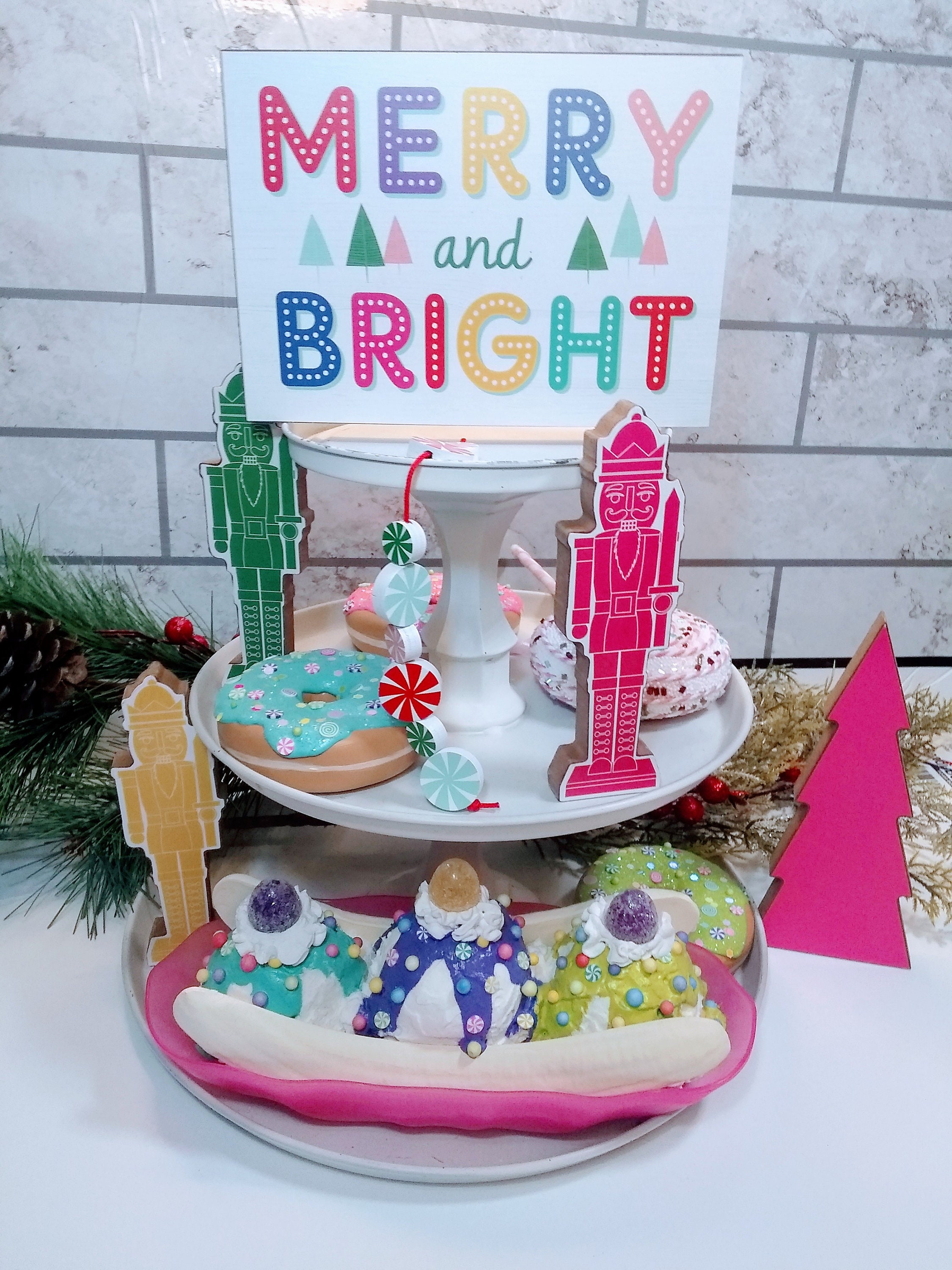 Merry and Bright Christmas Tray Decor - Etsy