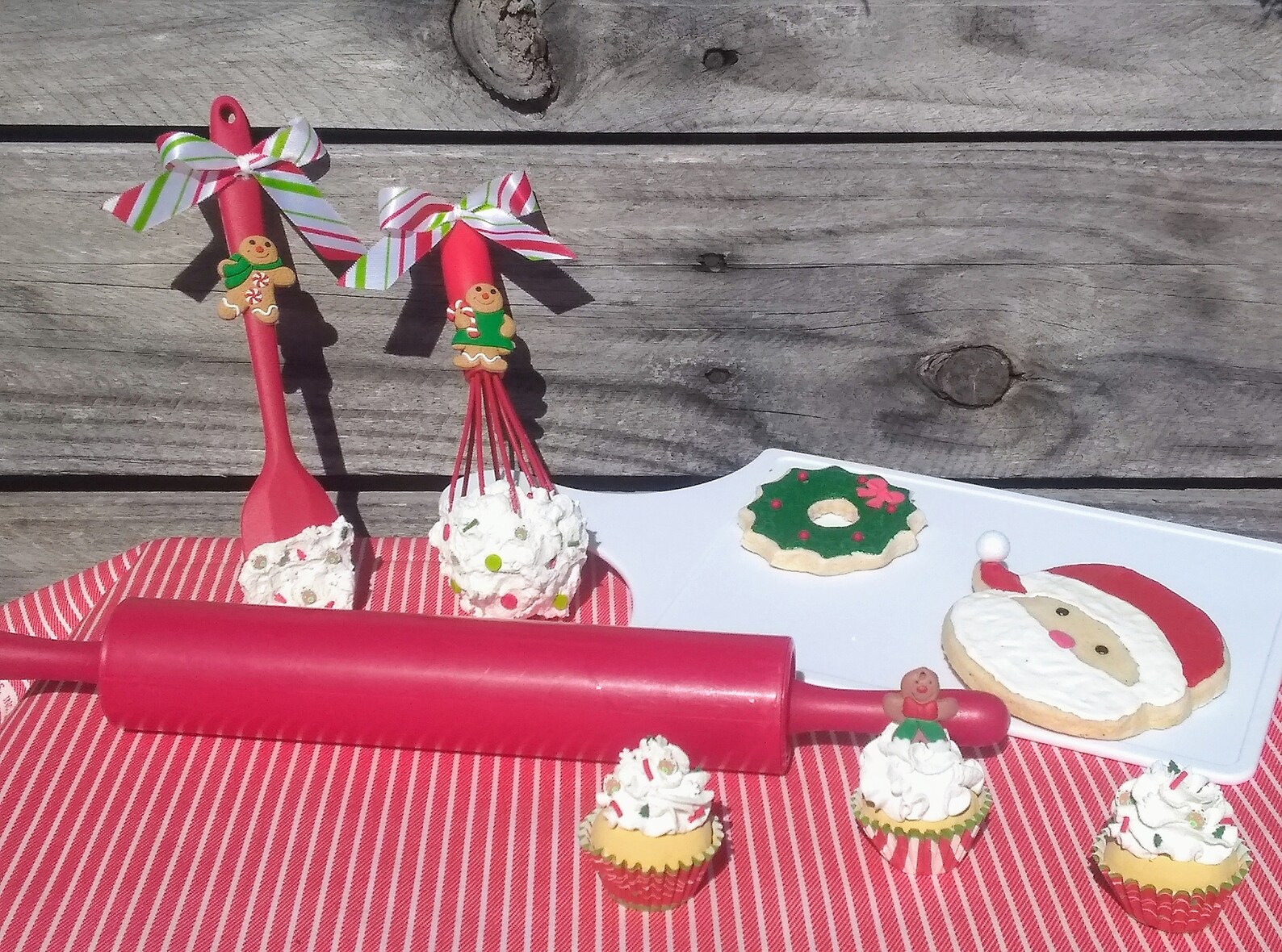 Christmas Gingerbread Whisk and Scraper Utensil Tree Ornaments and ...