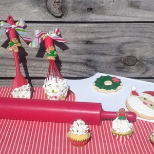 Christmas Gingerbread Whisk and Scraper Utensil Tree Ornaments and ...