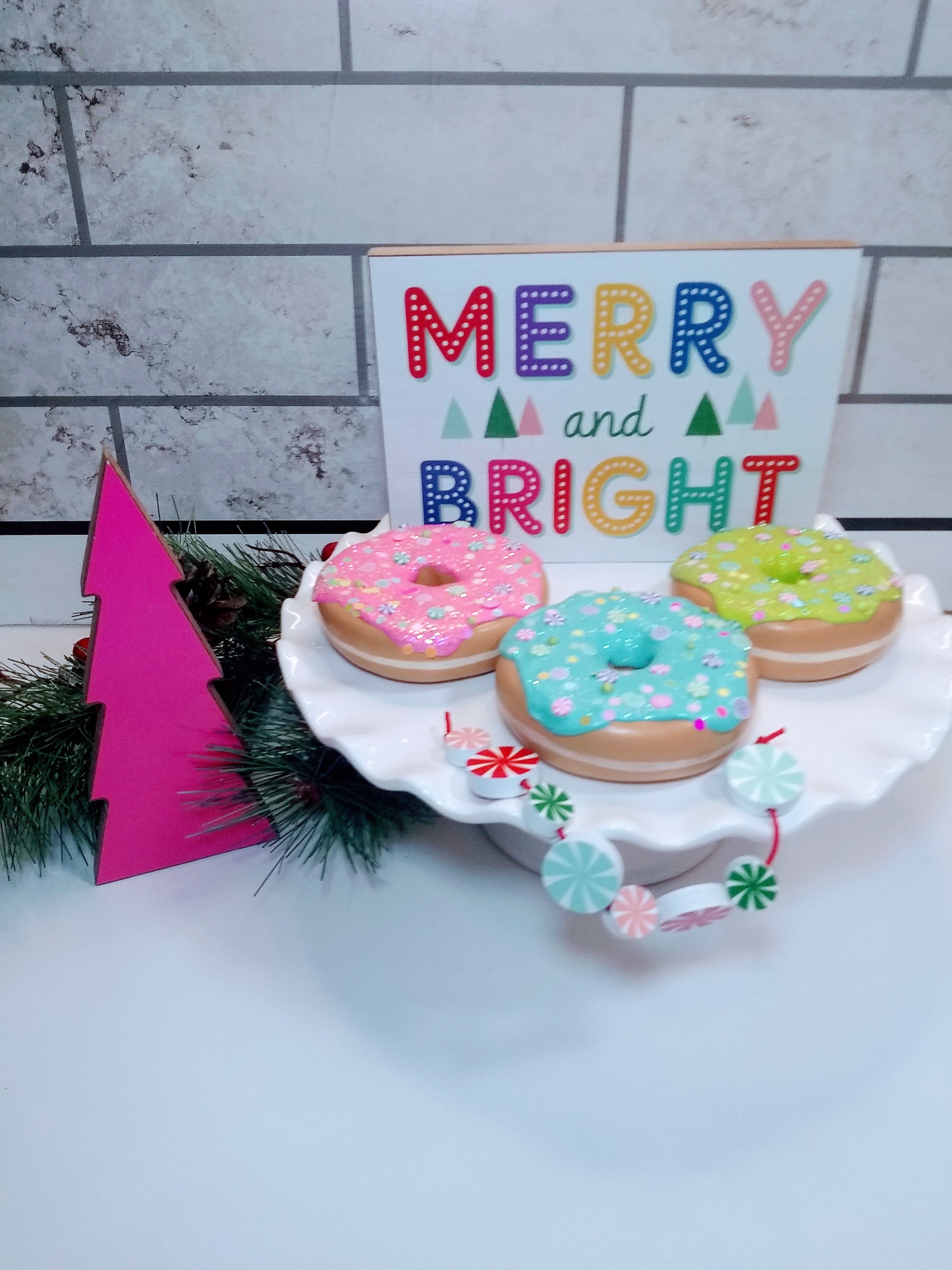 Merry and Bright Christmas Tray Decor - Etsy