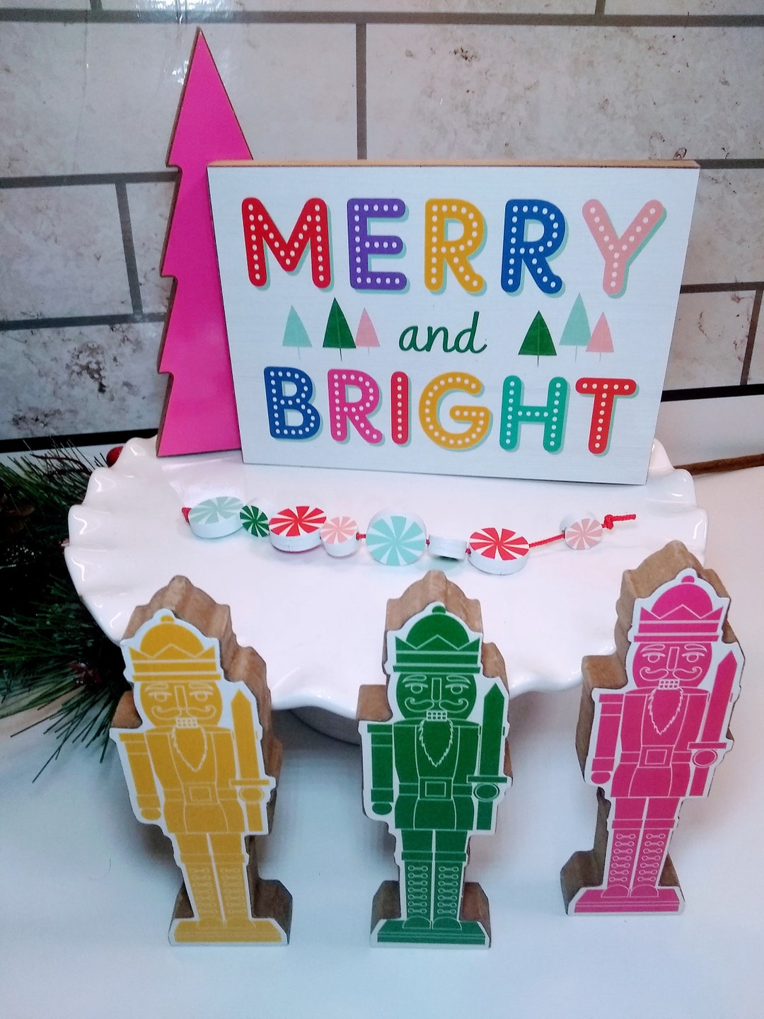 Merry and Bright Christmas Tray Decor - Etsy