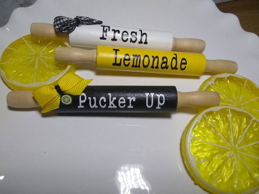 Lemon Themed Mini Wood Rolling Pins - Etsy