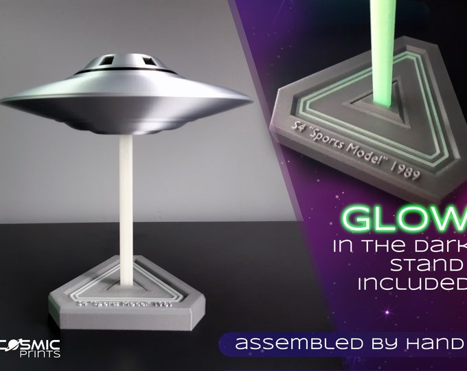 Bob Lazar UFO Model: Area 51 Inspired, Glow-in-dark Stand, 3D Printed ...