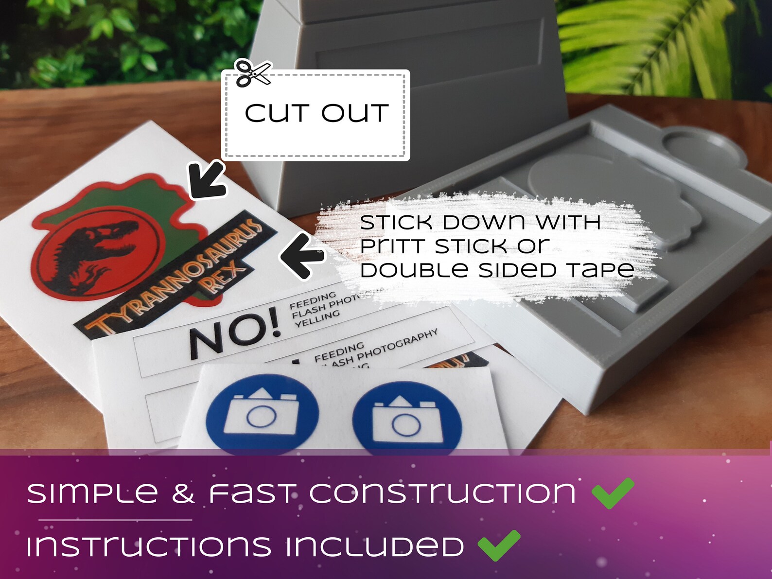 Tyrannosaurus Rex t-rex Paddock Sign Kits no Paint Needed - Etsy