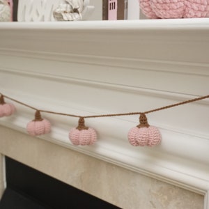 Pumpkin Garland - Blush/pink Pumpkin Garland - Crochet Garland - Mantle ...