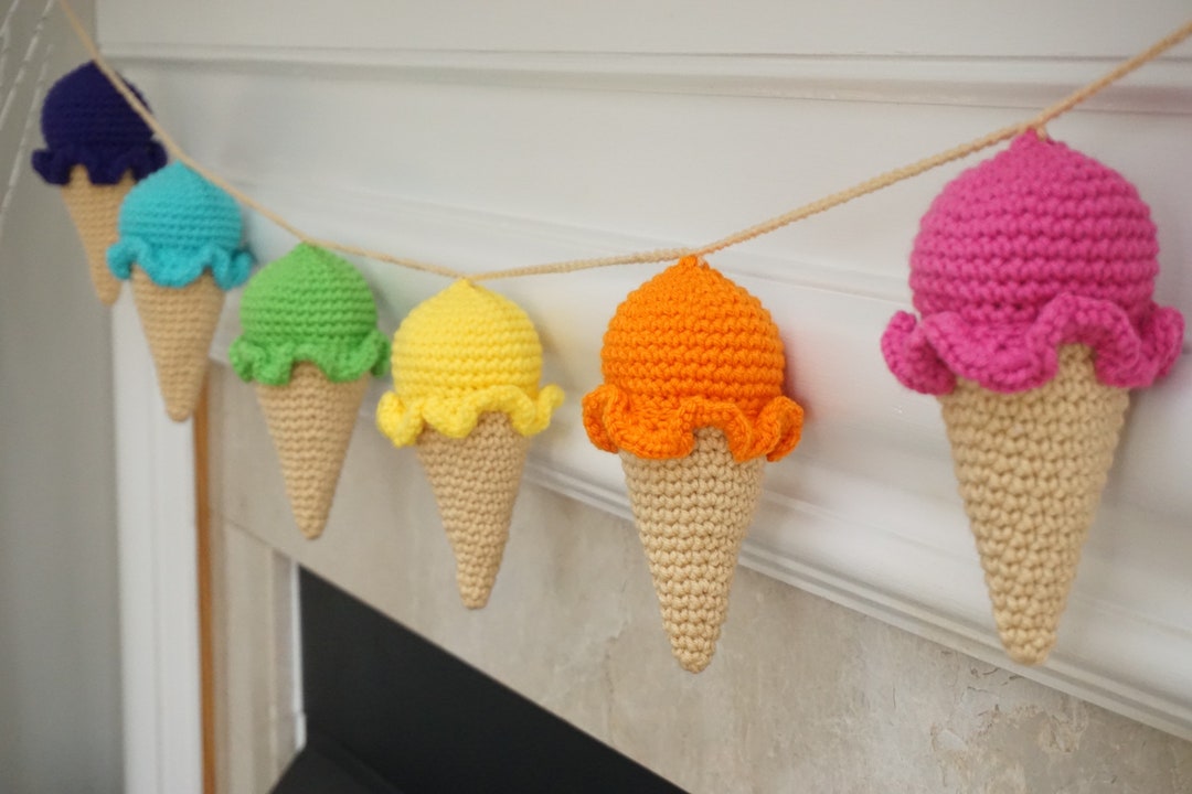 Ice Cream Garland- Ice Cream Cone - Summer Garland - Birthday Garland ...