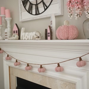 Pumpkin Garland - Blush/pink Pumpkin Garland - Crochet Garland - Mantle ...