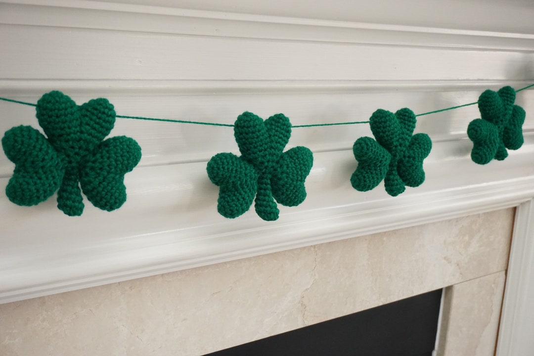 Shamrock Garland - St Patrick Garland - Crochet Garland - Mantle ...