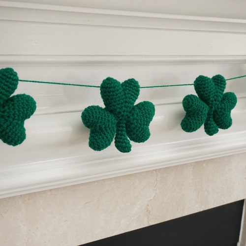 Shamrock Garland St Patrick Garland Crochet Garland | Etsy