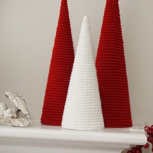 Crochet Tree - Red Tree - Yarn Tree - Christmas Cone - Crochet Cone ...