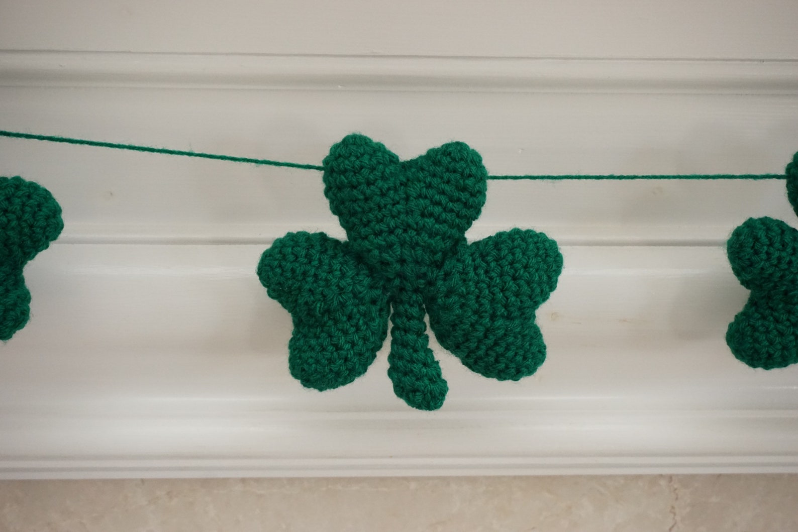 Shamrock Garland St Patrick Garland Crochet Garland | Etsy