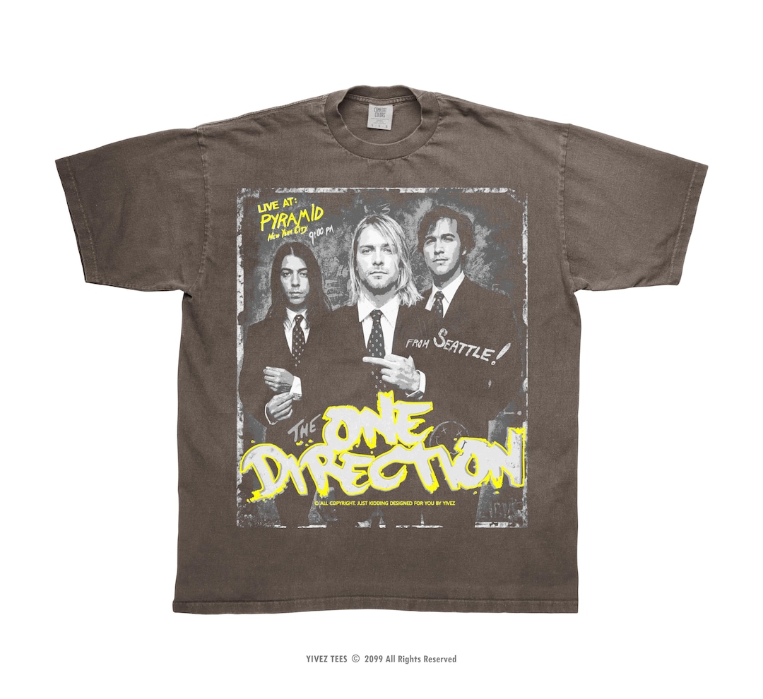 Nirvana X One Direction Graphic Tee: Comfort Colors 90s Rock Band Shirt ...