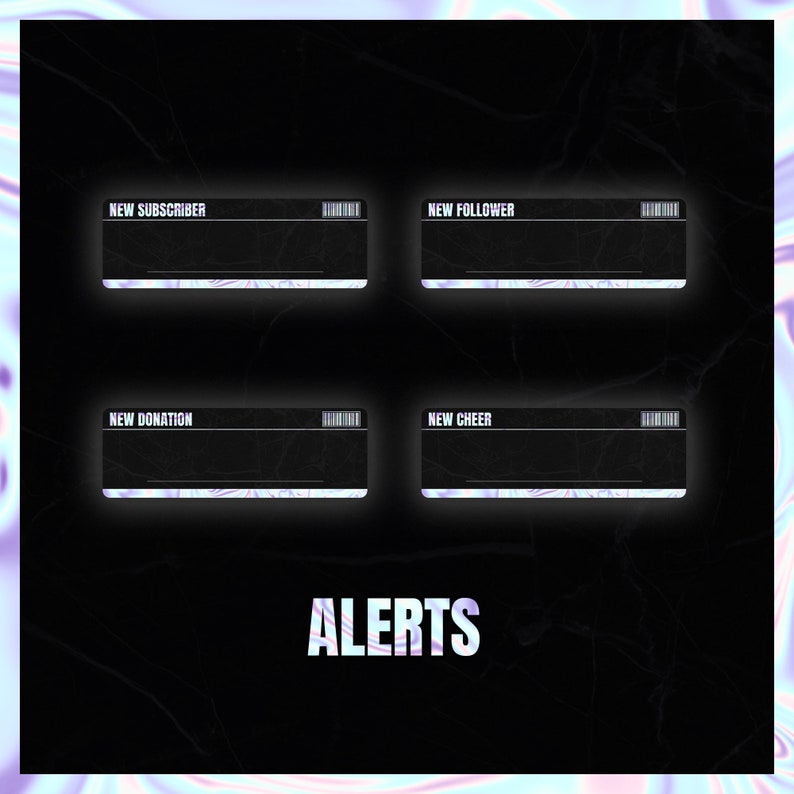 Twitch Stream Overlay Holographic STATIC | Etsy