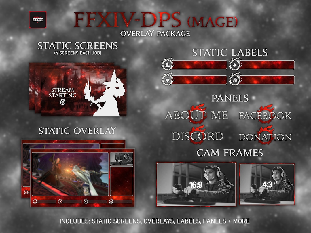 Twitch Overlay Package STATIC FFXIV DPS mage Stream - Etsy