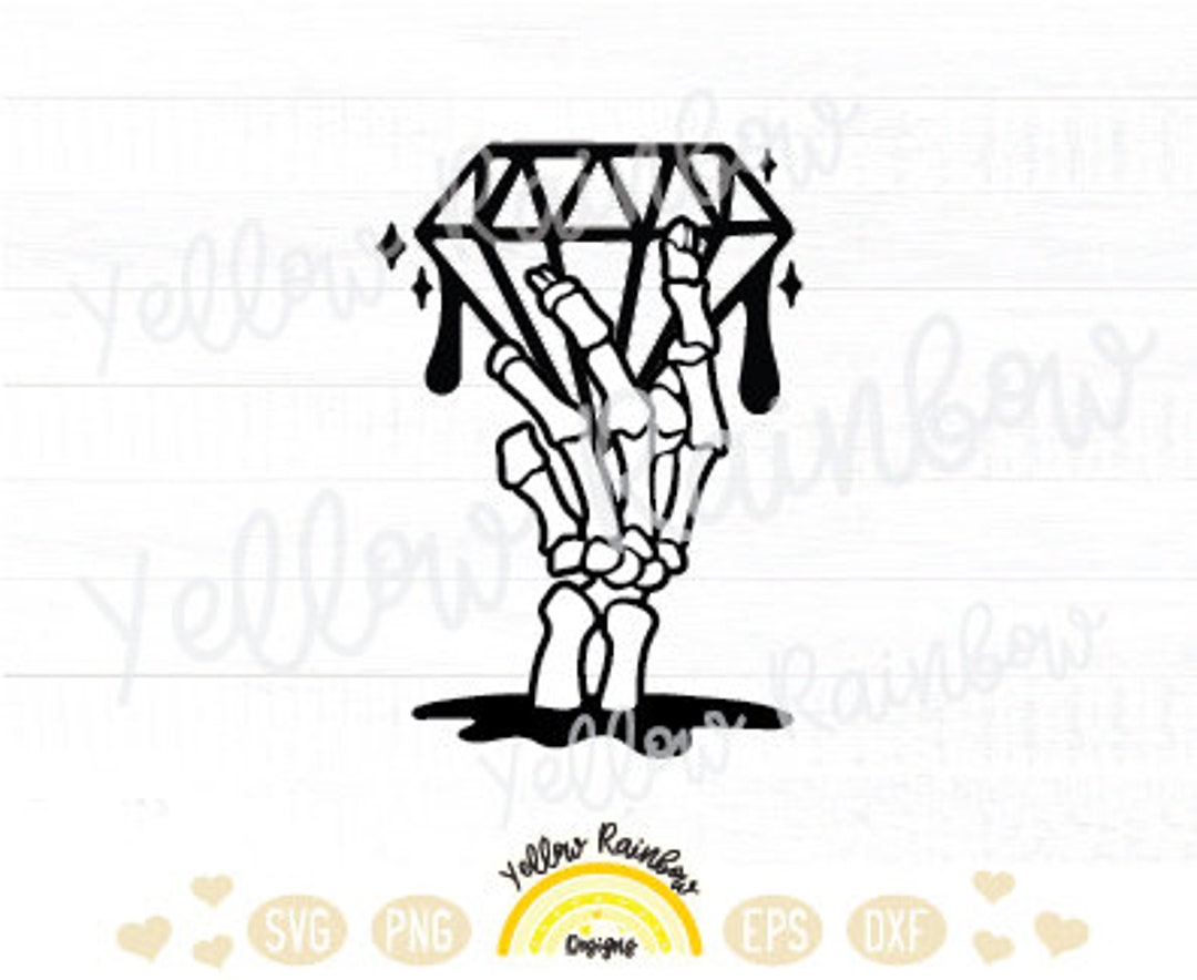 Skeleton Hand Svg, Diamond Melting Svg, Dripping Diamond Svg, Jewelry ...