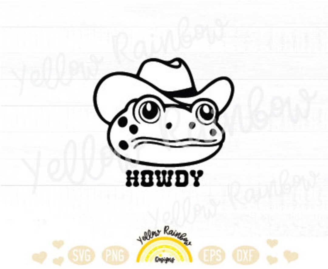 Howdy Frog, Cowboy Frog, Cowboy Hat Svg, Western Frog Svg, Frog With ...