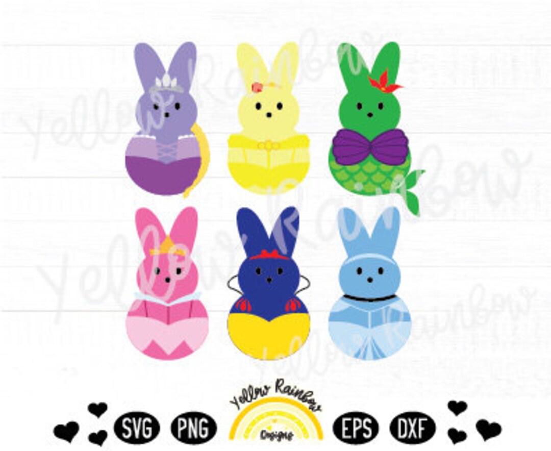 Princess Peeps, Pettern Decal, Cutting Files in Svg, Eps, Dxf and Png ...