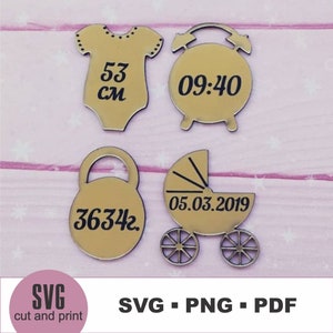 Baby Stat Announcement Template SVG Birth Announcement Svg, Baby Stats ...